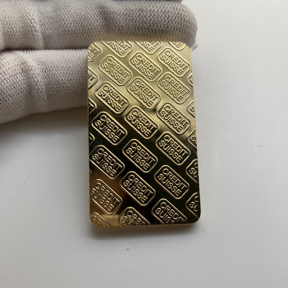 Anti Magnetic Gold Plated Credit Suisse Zinc Alloy Bullion Bar ...