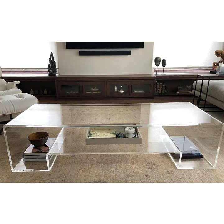 Custom Clear Acrylic TV Stand - Eco-Friendly & Stylish