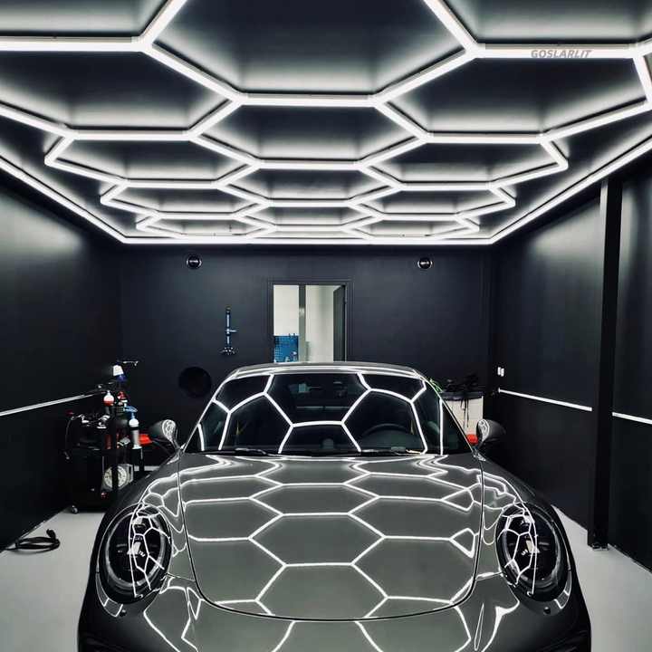 14-Grid LED Hexagon Garage Lighting System - Waterproof Hexagon Lights ...