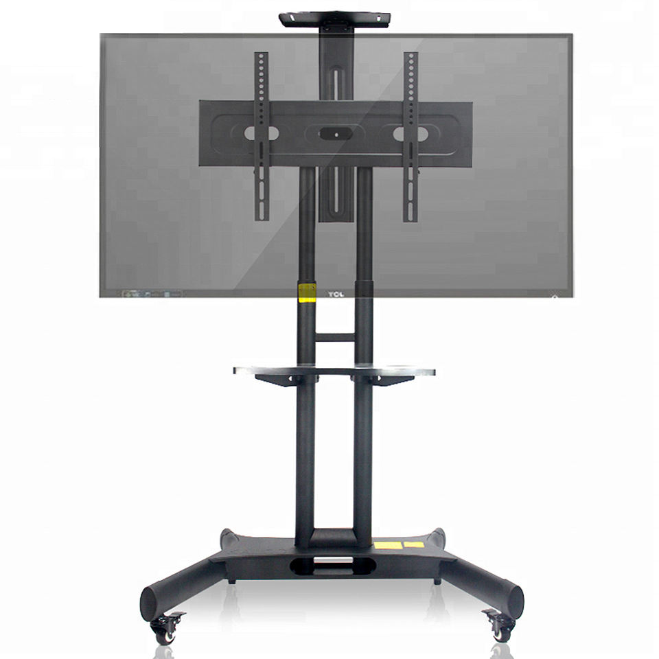 Mobile TV Stand Heavy Duty 100lbs 600x400 VESA Mount Adjustable Height ...