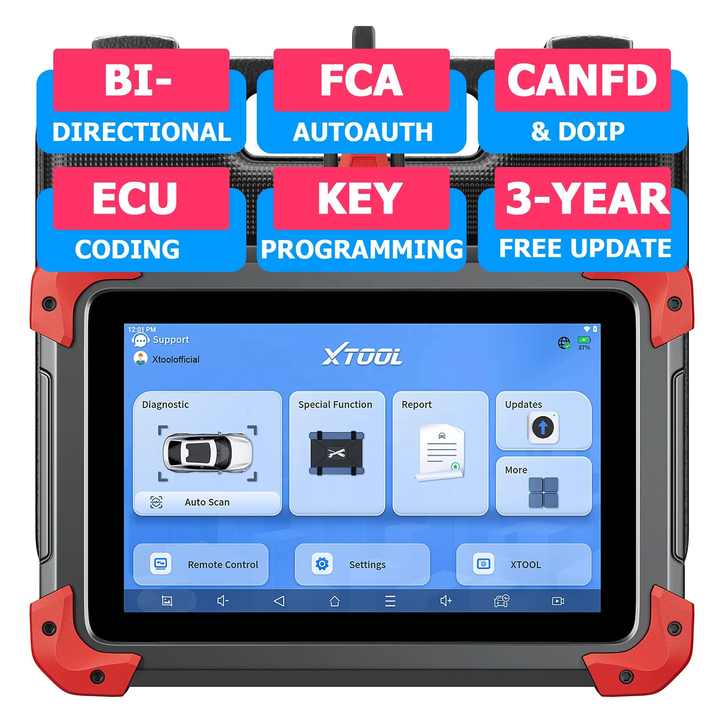 XTOOL D7 EU All in One Diagnostic Tool Car Key Pin Code Reader Auto Key ...