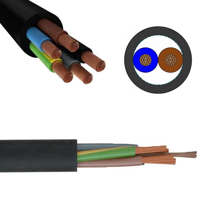 Oil Resistant 450/750V Rubber Kabel Stranded Tinned Copper EPR ...