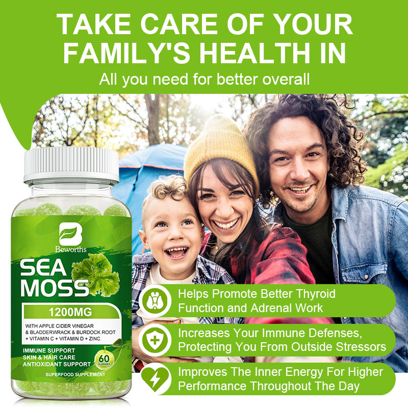 Beworths Delicious Sea Moss Gummies Supplement Sea Moss Gummy Candy ...