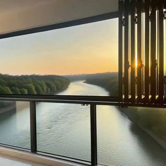 Sliding Double Fold Glass Window With Aluminum Alloy Frame for Balcony ...