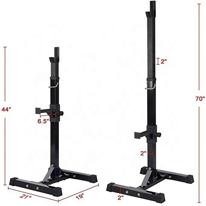 Adjustable squatting frame for weight lifting strength training in ...