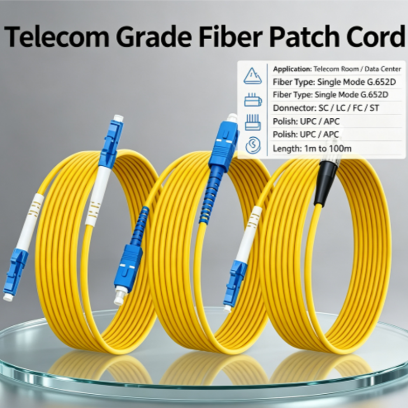 Hot Selling Telecom Grade Single Mode Fiber Patch Cord SC-SC LC-FC-ST ...
