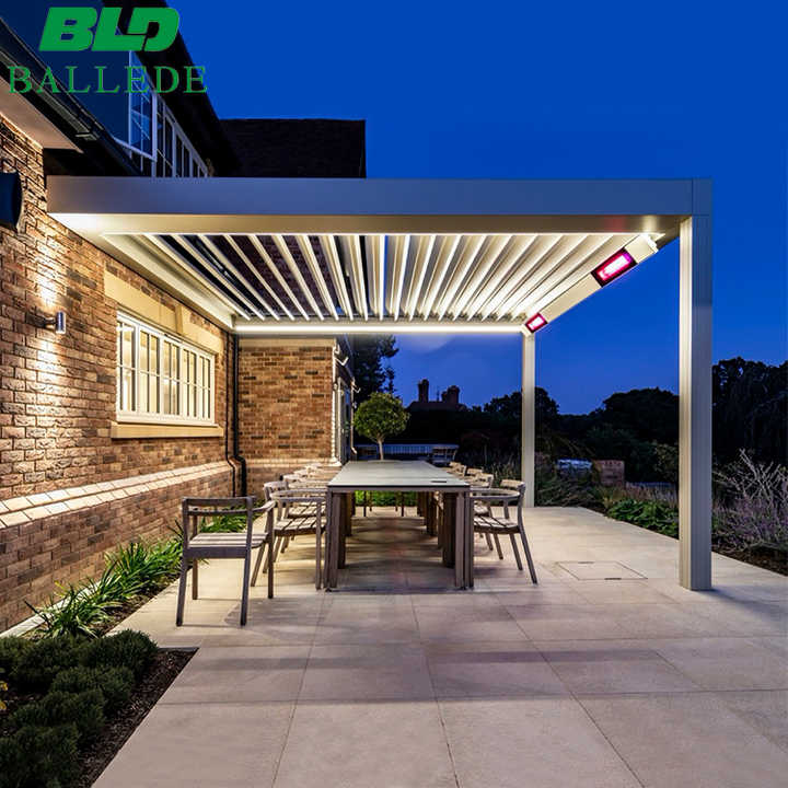 Custom 3x3 4x4 Waterproof Aluminum Louvered Roof Pergola & Gazebo OEM
