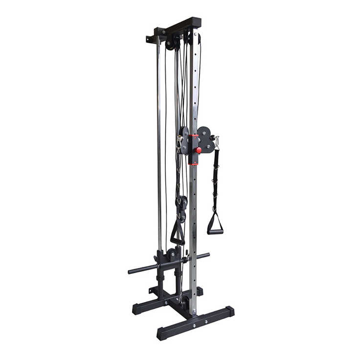 Wall Mount Cable Machine Gym - Adjustable Dual Pulley System
