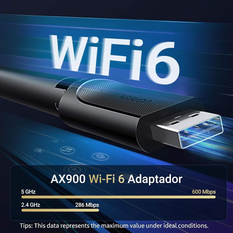 UGREEN External WiFi Adapter Desktop PC AX900 USB WiFi 6 5GHz/2.4GHz ...