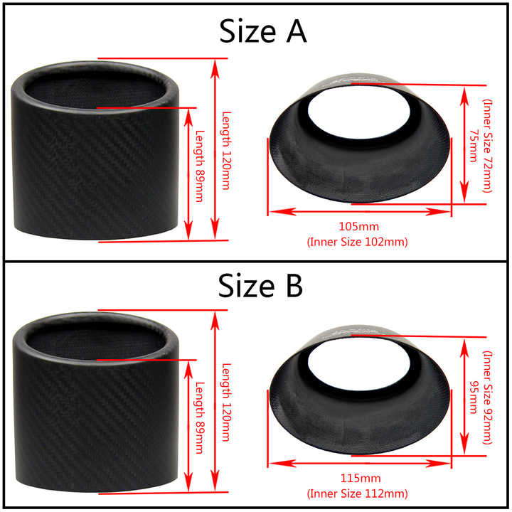 Customized Oval Exhaust Tip Covers - Carbon Fiber Style
