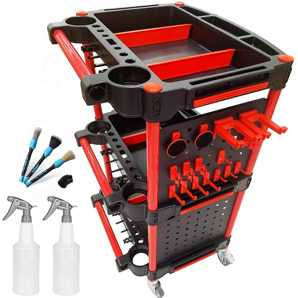 Car Detailing Cart - Ultimate Tool Organizer for Auto Detailing