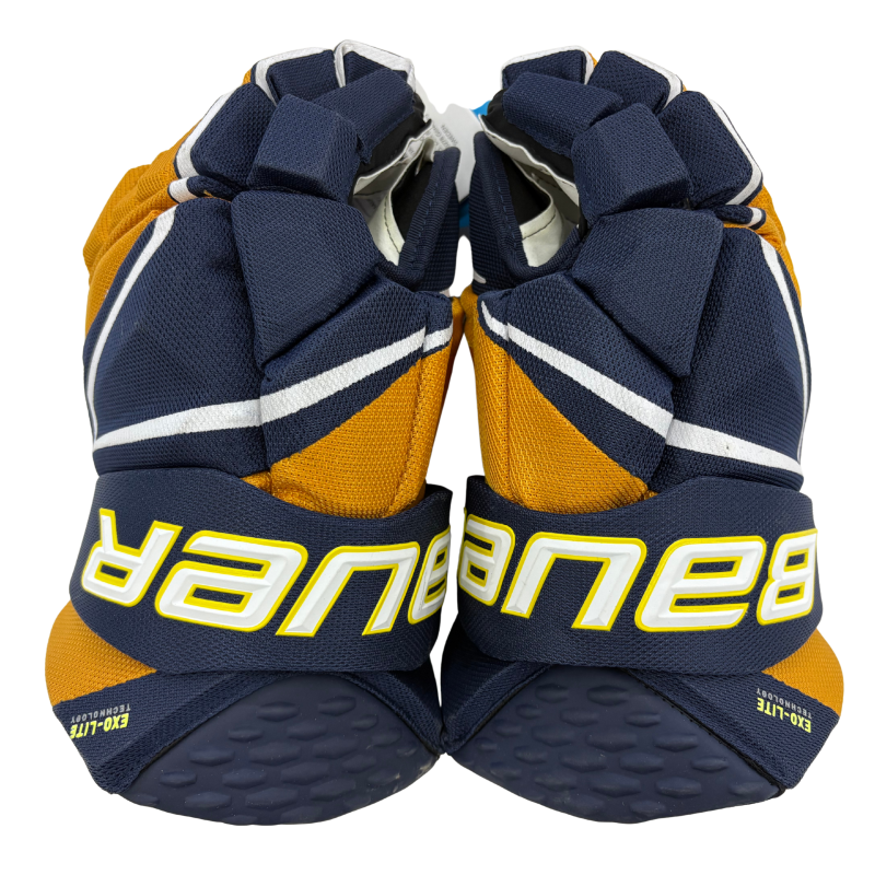 Hyperlite Navy Yellow Ultra-Lightweight Hockey Gloves with Foam Padding ...