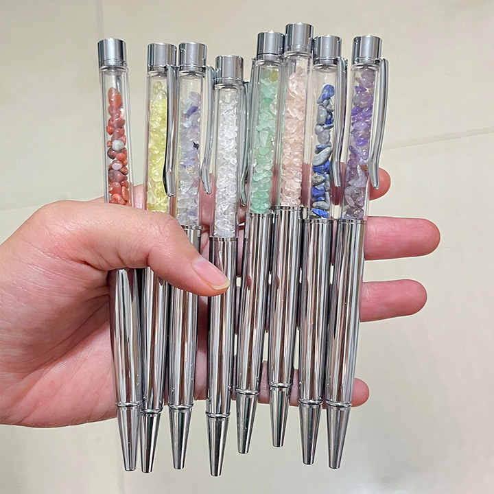 Rose Gold Healing Crystal Pen - Lapis Lazuli & Green Aventurine