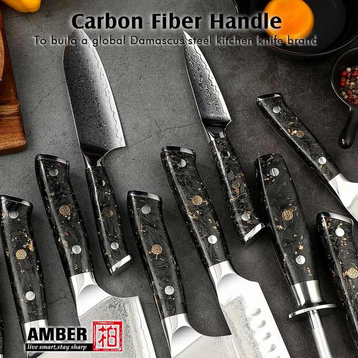 Amber VG10 Damascus Butcher Cleaver - Sharp & Durable