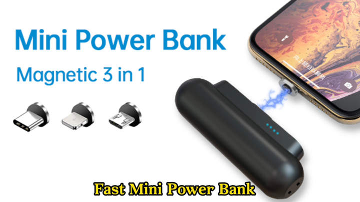 3000mAh Mini 3 in 1 replaceable plug magnetic power banks with type c ...