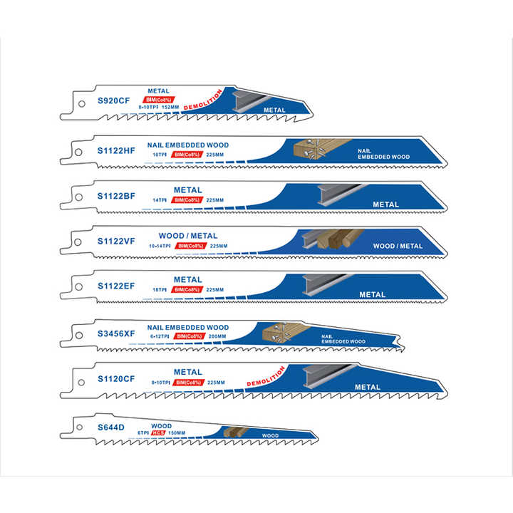 S1122VF Good Sharpness 9" 14-10TPI Metal Reciprocating Saw Blade tiger ...