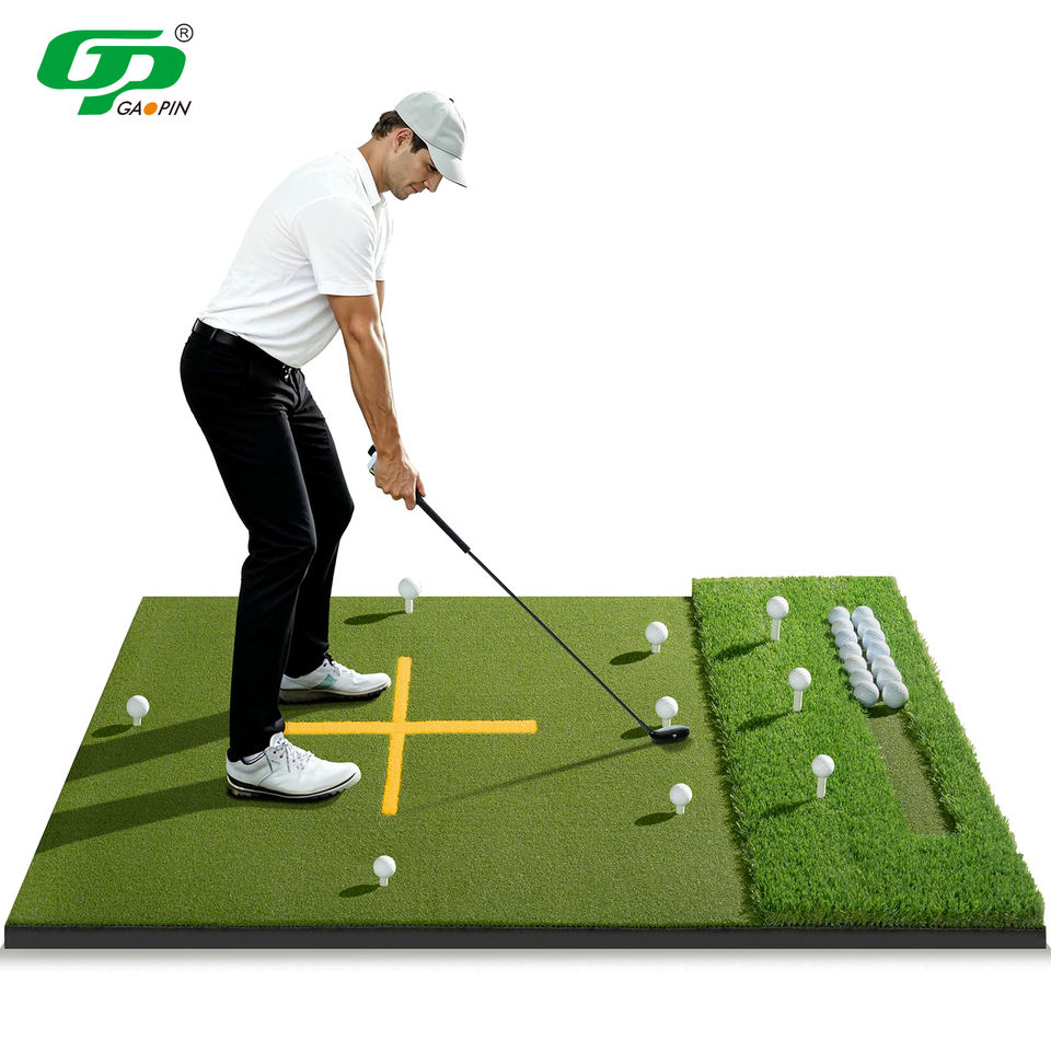 Premium Golf Hitting Mat 6x4FT Rubber Upgraded Ball Tray 9 Hitting ...