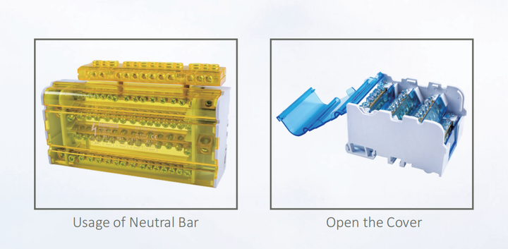 Four Poles 100A Power Distribution Blocks 44 Connection Points Pass CB ...