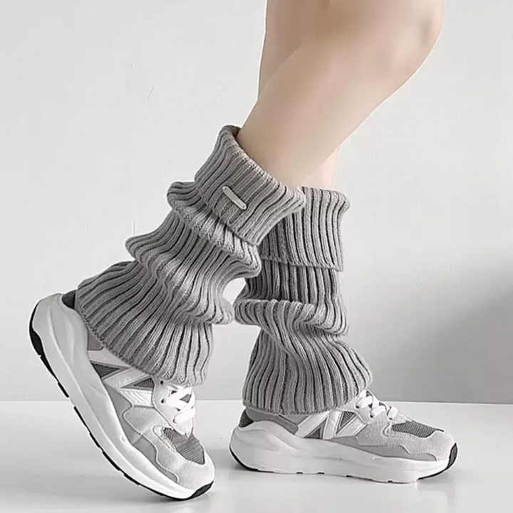 OEM Custom Women's Knee High Leg Warmers - Acrylic Winter Boot Cuff Knitted Leg Warmer One Size ...