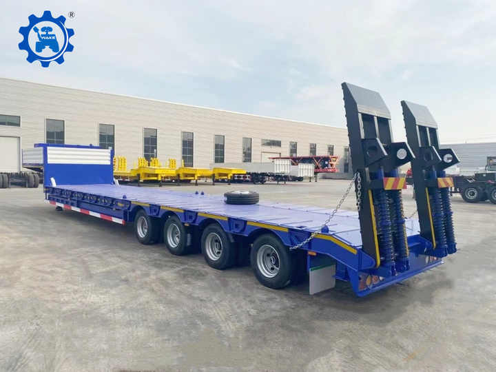 70t 3 Axle Low Bed Trailer 4 Axles Low Loader Trailer for Sale 20ft Low ...