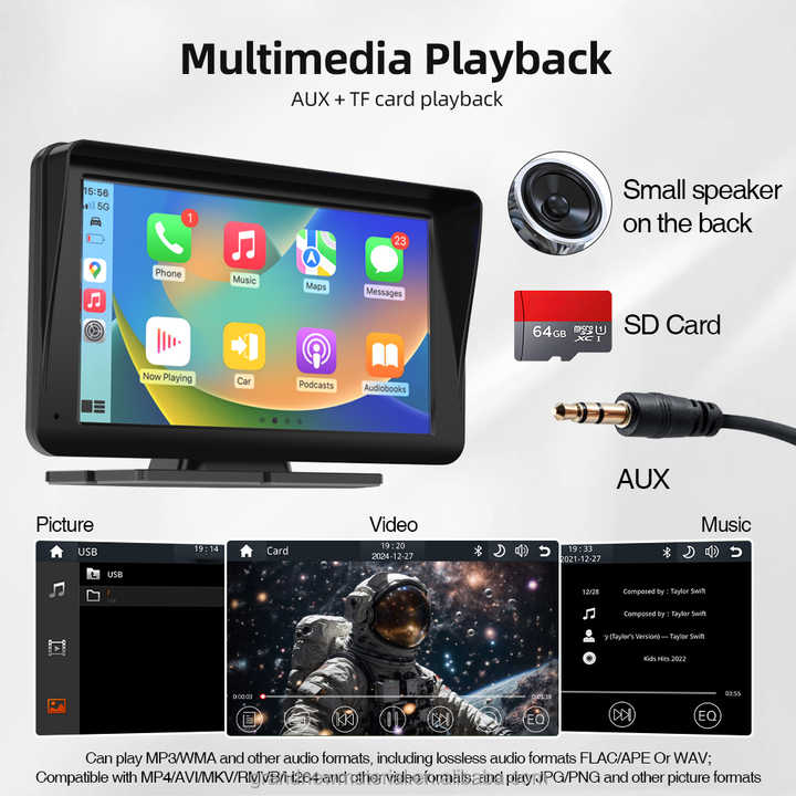 GRANDnavi 7 Inch Linux System Portable Navigation Device With CarPlay ...