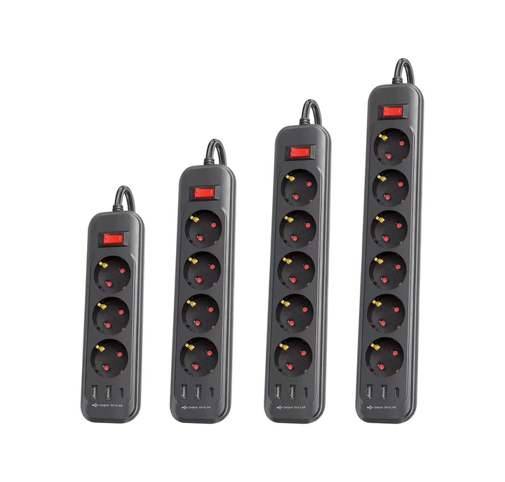 US/EU/UK/CN/ZA Standard Extension Socket Power Strip 6/8/10/12/16 USB ...