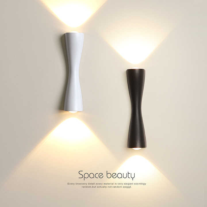 Nordic linear concave up and down glow gypsum led aluminum wall lamp ...