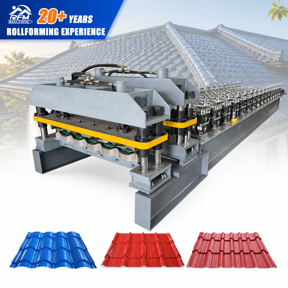 Factory Galvanizing Steel Roof Panel Glazed Tile Roll Forming Machine ...