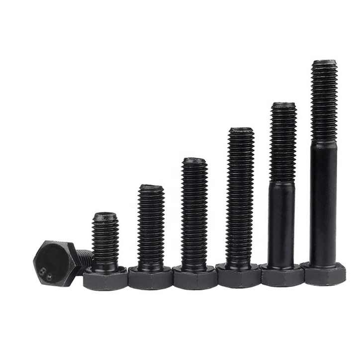 Black Steel Hexagon Bolts M12 M13 DIN933 Fasteners
