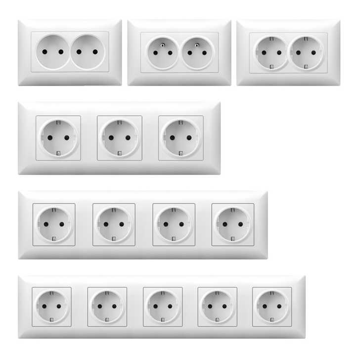 Europe Standard 2 Gang 2 Way Electric Wall Switch Socket Double Pole ...