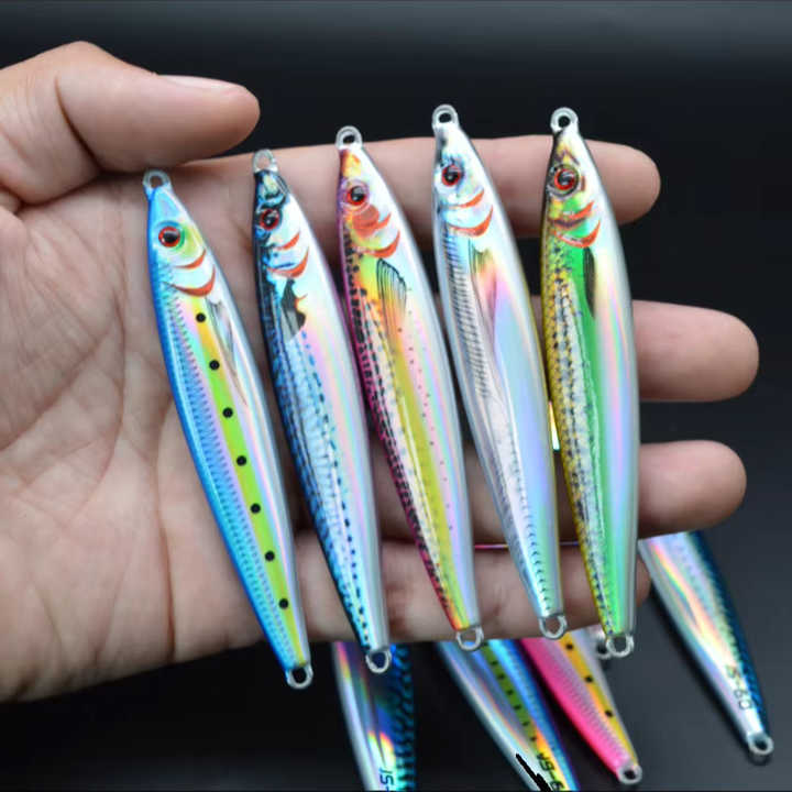 28g 40g 80g Fishing Lures Tuna Marlin Lead Jig Slow Pitch Metal Fishing ...