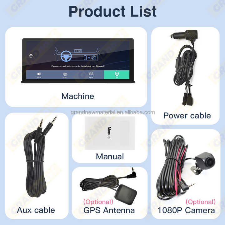 Grandnavi 11.3 Inch Portable Monitor - Wireless Carplay DVR