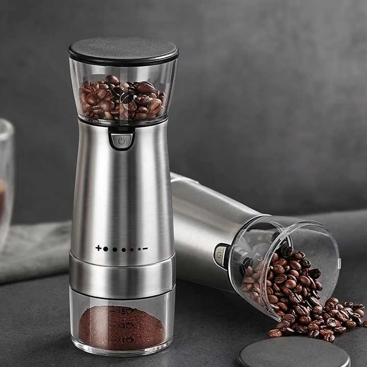 Mini Cordless Burr Small Coffee Bean Grinder Automatic USB Rechargeable ...