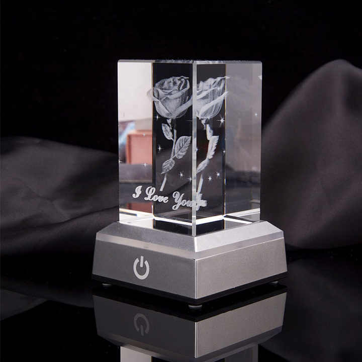 Custom Design Glass Laser Engraved Crystal 3D Cube