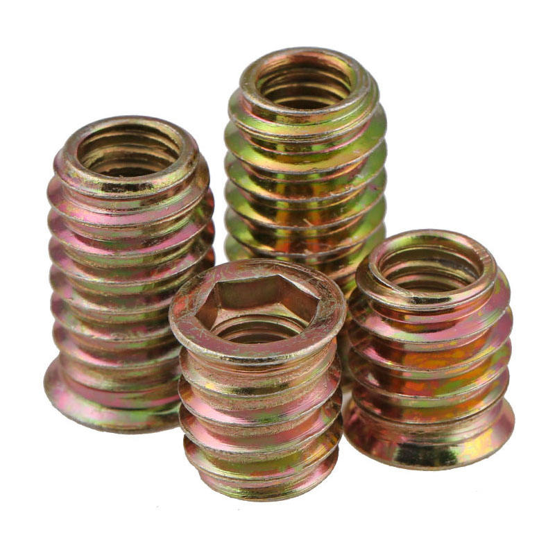 M6 M8 M10 Steel Galvanized Furniture Wood Threaded Bushing D Insert Nuts