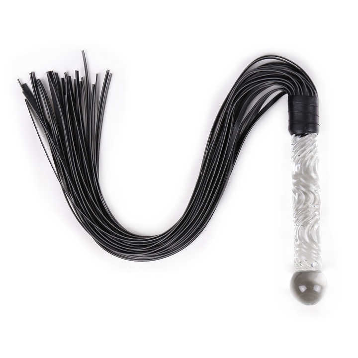 Pleasure BDSM Sex Leather Handheld Glass Whips Strip Punishment ...