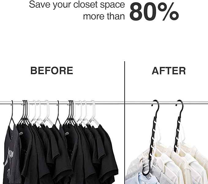 20 PACK Versatile, extra-large storage spacehangers for cloths plastic ...