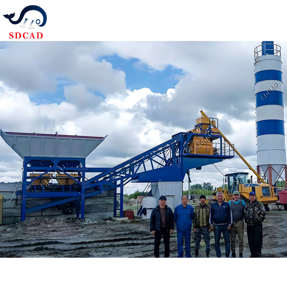 Mobile Concrete Batching Plant Customizable Capacity 25-120m³/h for ...