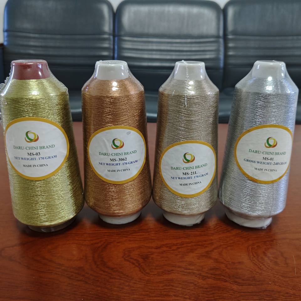 High Quality MS Type Metallic Yarn for Embroidery 150D Strong Metallic ...
