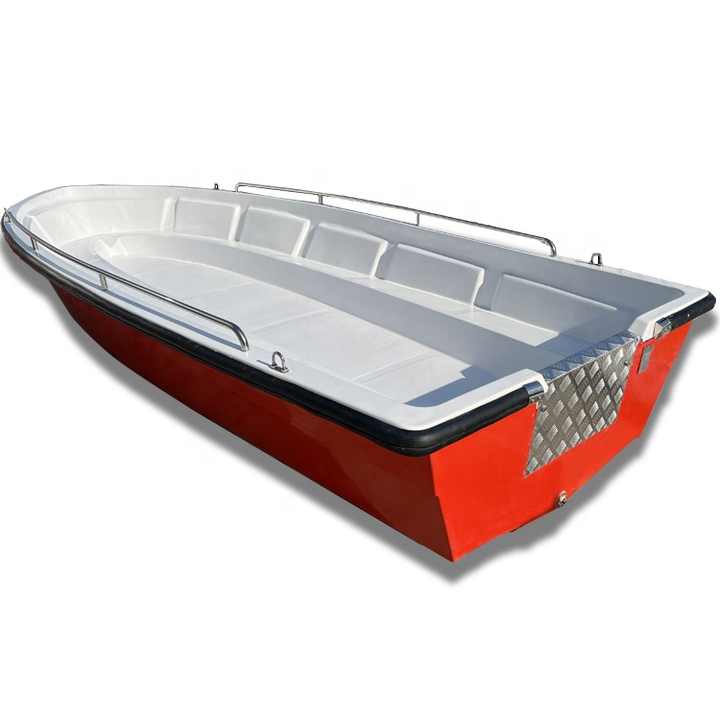 4m Orange Fiberglass Assault Boat - Fast Rescue Speedboat
