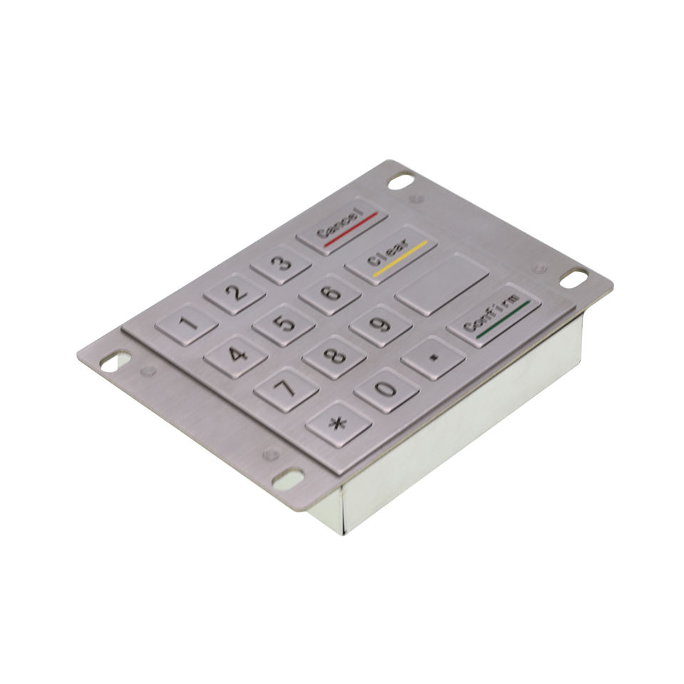 16 Keys Kiosk Vandal Proof Rugged Panel Mount Stainless Steel Keypad