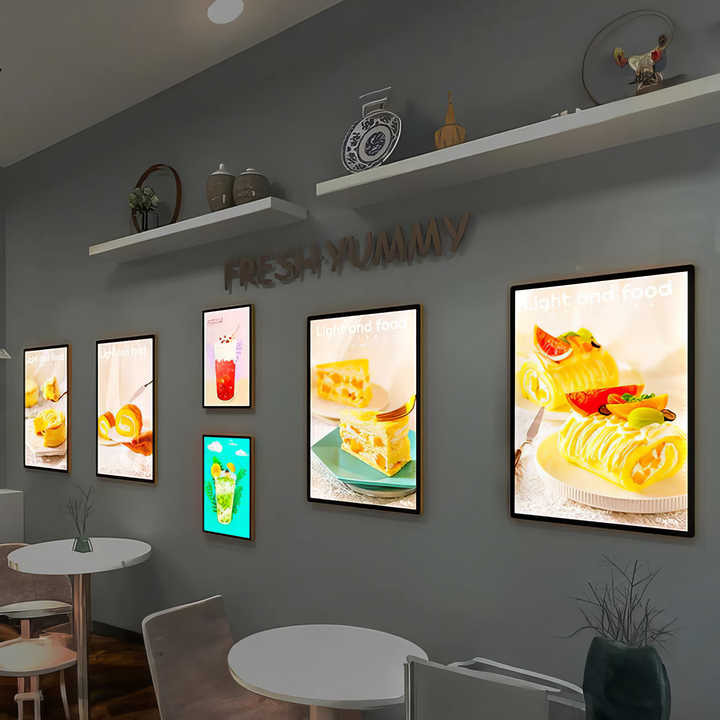 Wall Mounted LED Light Box Sign - Snap Photo Frame Double Side