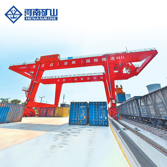 Semi- Automatic Container Lifting Gantry Crane RMG for Logistic ...