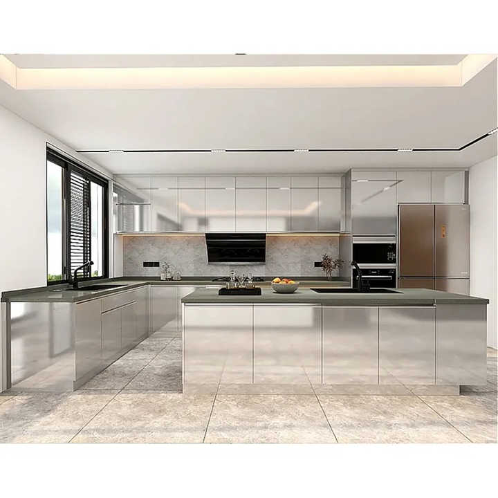 Modern Metal SS Kitchen Cabinets - Durable & Stylish