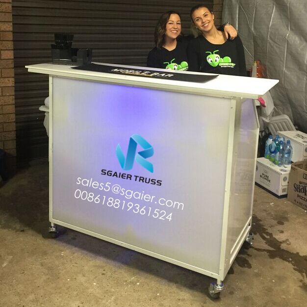 Portable Folding Bar Counter Commercial Furniture DJ Bar with LED Light ...