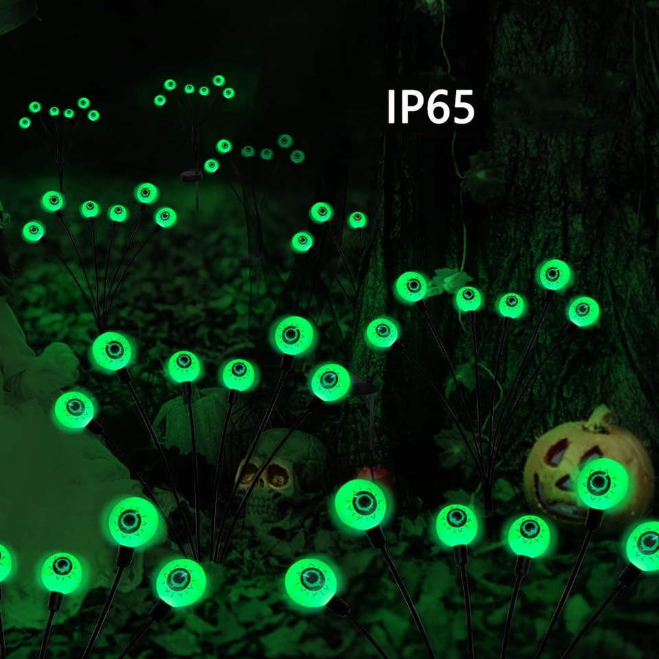 Scary Eyeball Solar Panel Halloween Lights for Outdoor Yard Decorations ...