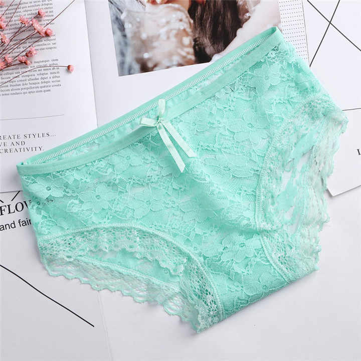 Wholesale Ladies Underwear Hollow Mesh Low Waist Sexy Lace Panties Briefs Plus Size Underwear ...