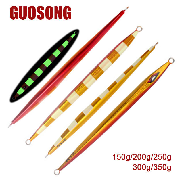 New Design Luminous 150g 200g 250g 300g 350g Sea Boat Fishing Metal Jig ...