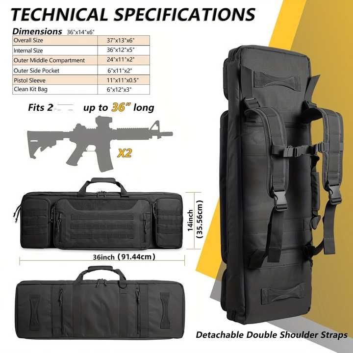 Top Quality Tactical Gun Bag 36 Inch Shooting Hunting Molle Double Tool ...