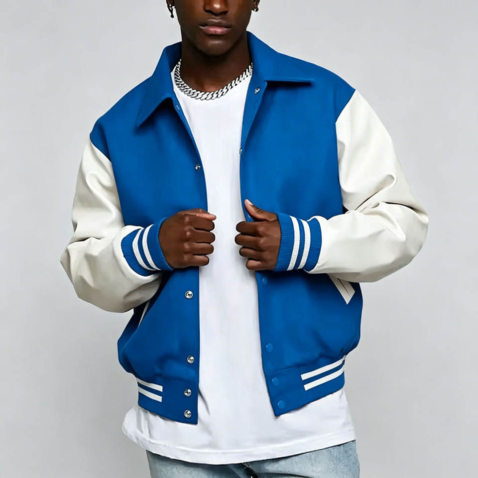 High Quality Custom Logo Manufacturer Men's Collared Varsity Jacket ...